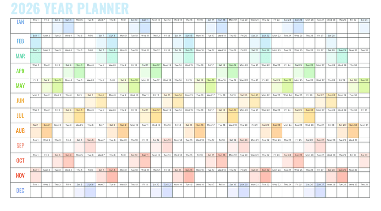 2026 One-Page Year Plan - Free Download | Plan2026 | Plan2026